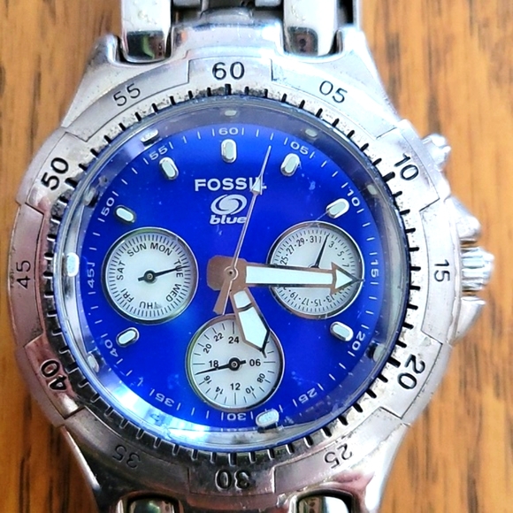 Fossil | Accessories | Fossil Blue Waterresistant Stainless Steel Watch ...